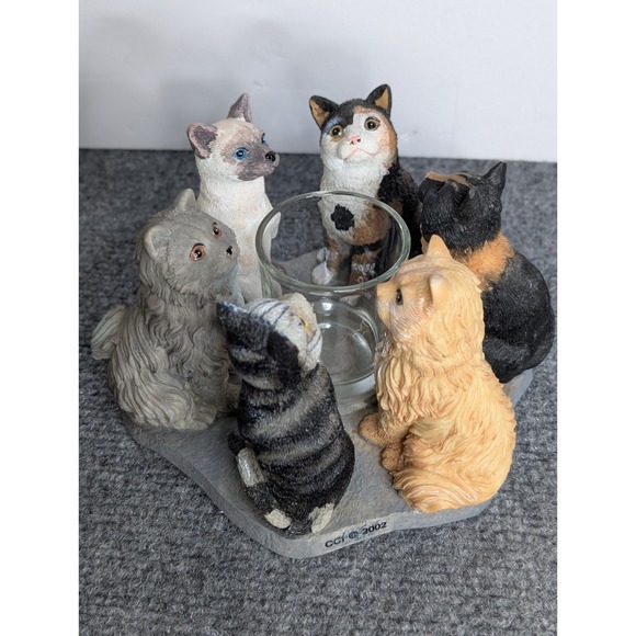 Accents | Continental Creations Circle Of Cats Candle Votive Holder 202 ...